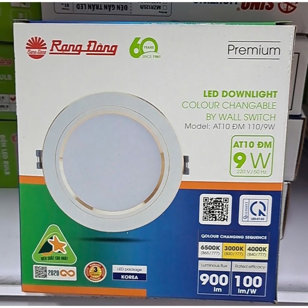 Đèn Led Downlight Chính Hãng Rạng Đông, Đèn Âm Trần Mã AT04, Đổi màu ...