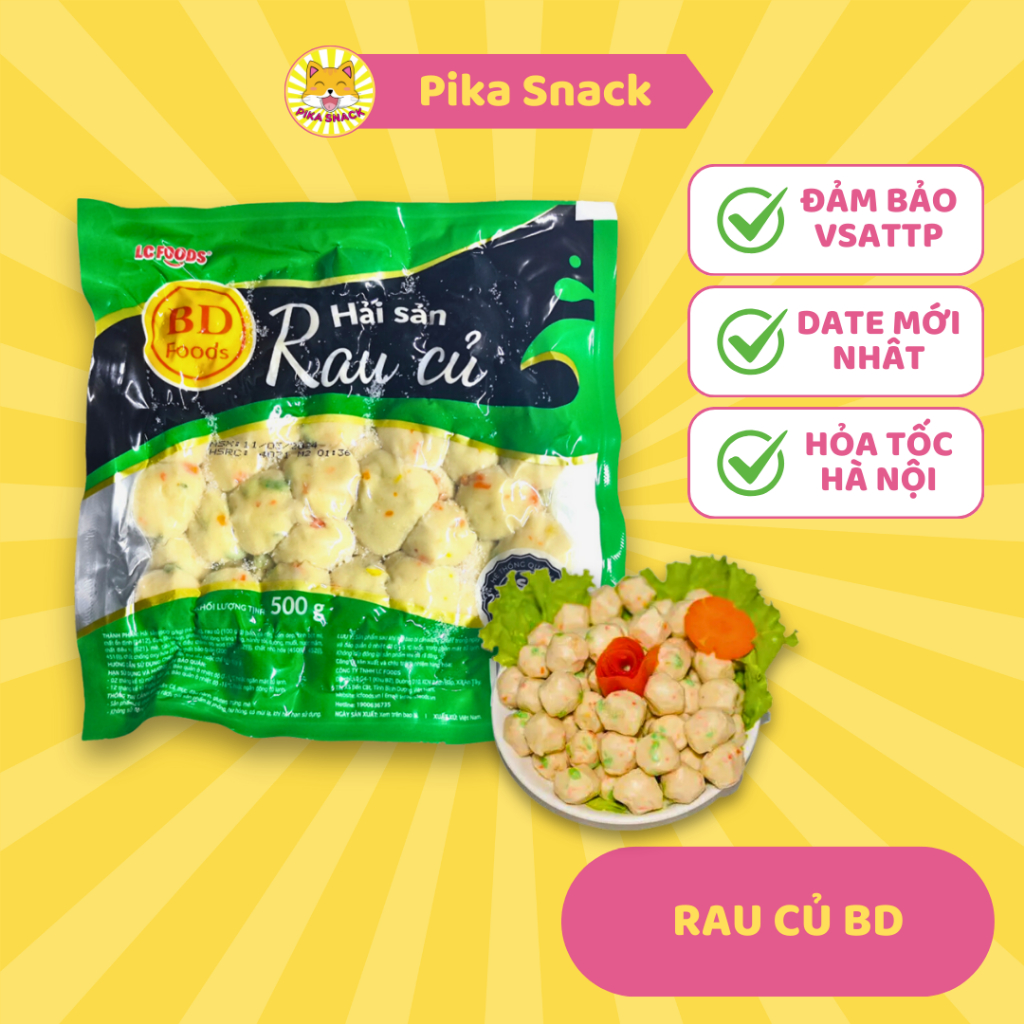 Viên rau củ chiên BD 500g PIKA SNACK món ăn vặt chay thơm ngon đậm đà ...