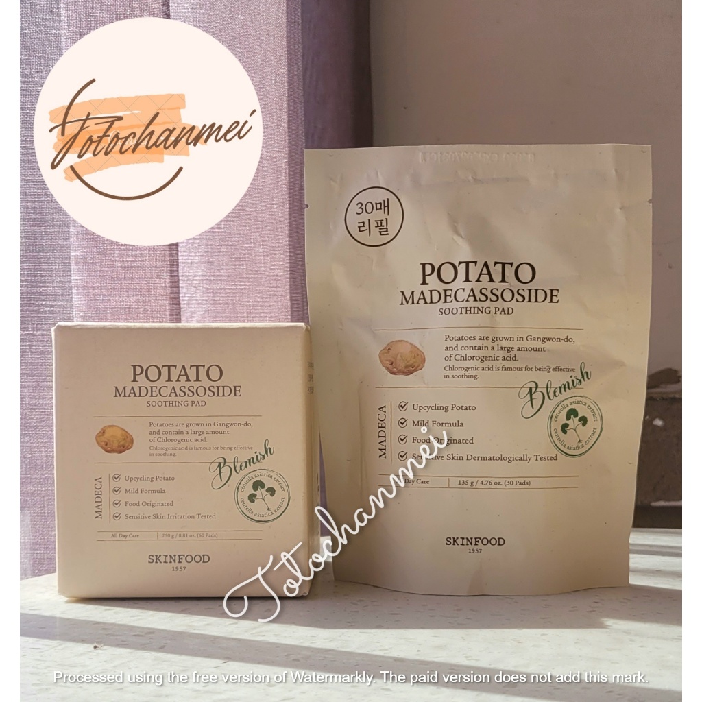 (Có sẵn) Toner pad SKINFOOD làm dịu và sáng da Potato Madecassoside ...