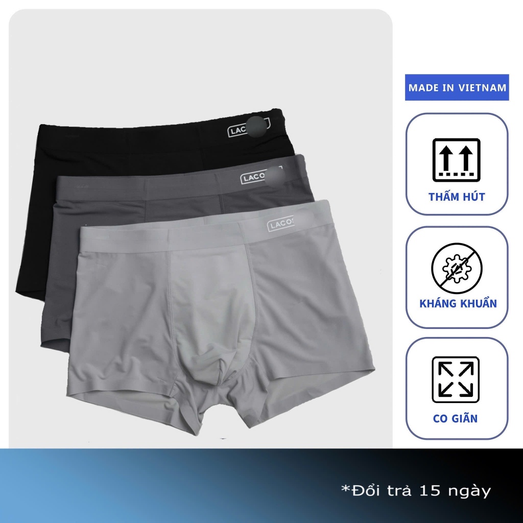 Combo 3 Quần lót nam boxer lụa băng siêu thoáng khí cao cấp,khử mùi ...
