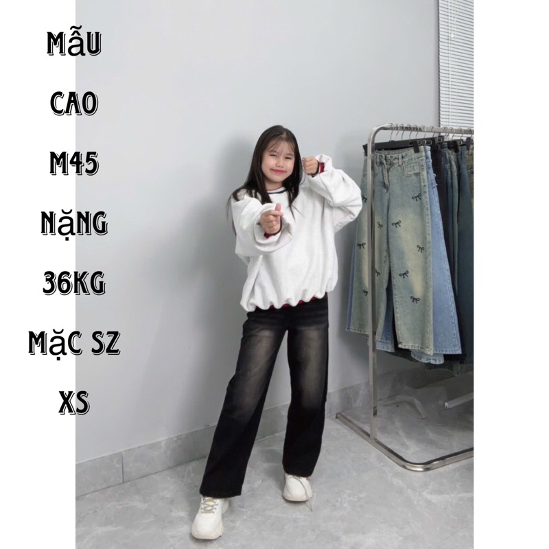 (SUÔNG NẤM LÙN) QUẦN JEANS NỮ ĐEN KHÓI ( 2 loại 90cm - 92cm và 98cm - 100cm ) dành cho các bạn ...