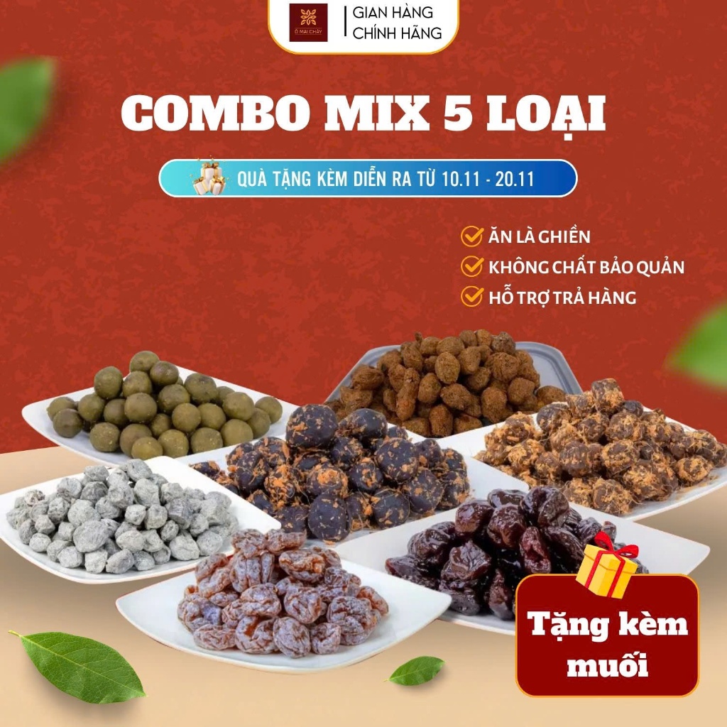 Ô Mai Xí Muội Đà Lạt Combo Mix 5 Loại Ô Mai Thanh Nhẹ Cải Thiện Làn Da ...