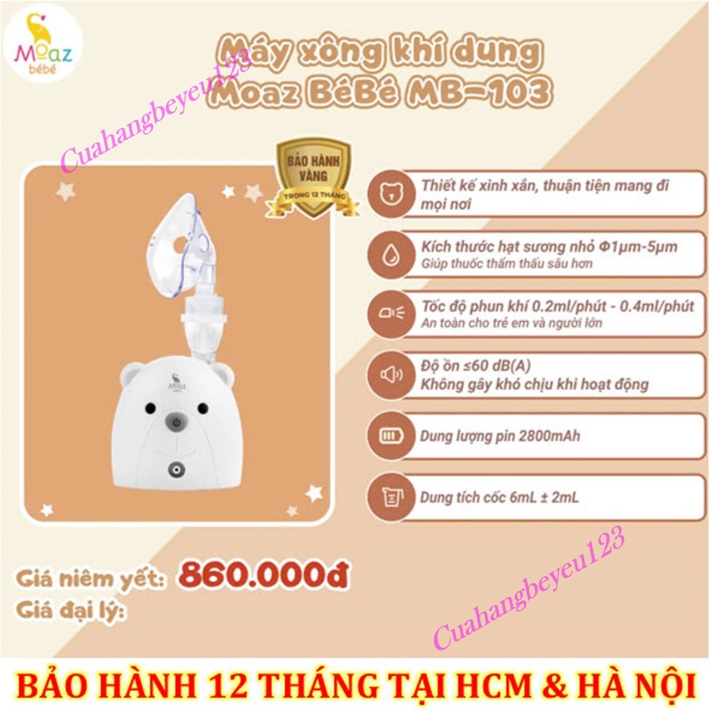 Máy xông khí dung Moaz BéBé MB-103 MB103 / Nhiệt kế đo nhiệt độ sữa MB ...