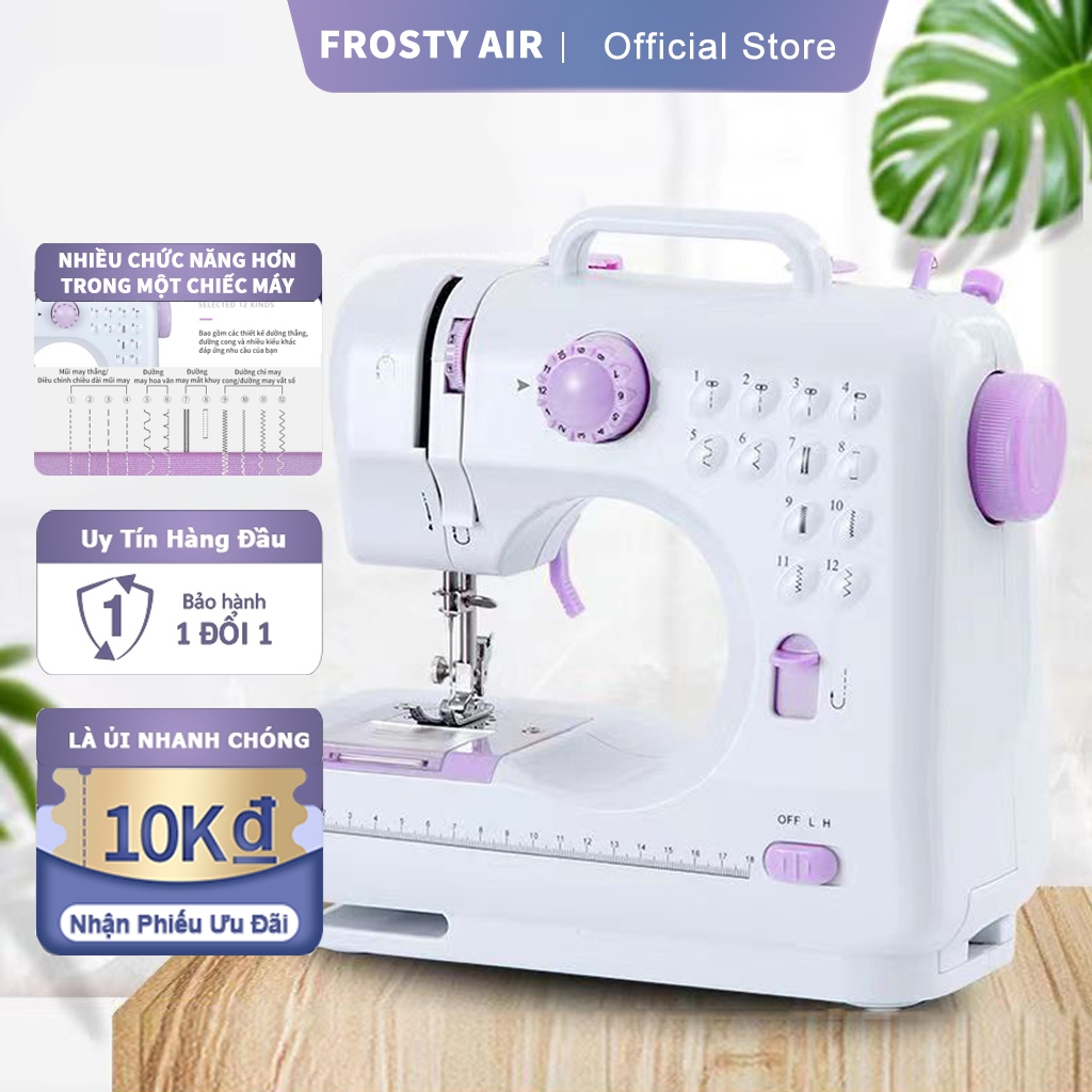 Máy May Mini Gia Đình, máy khâu mini gia đình12 đường may, máy vắt sổ ...