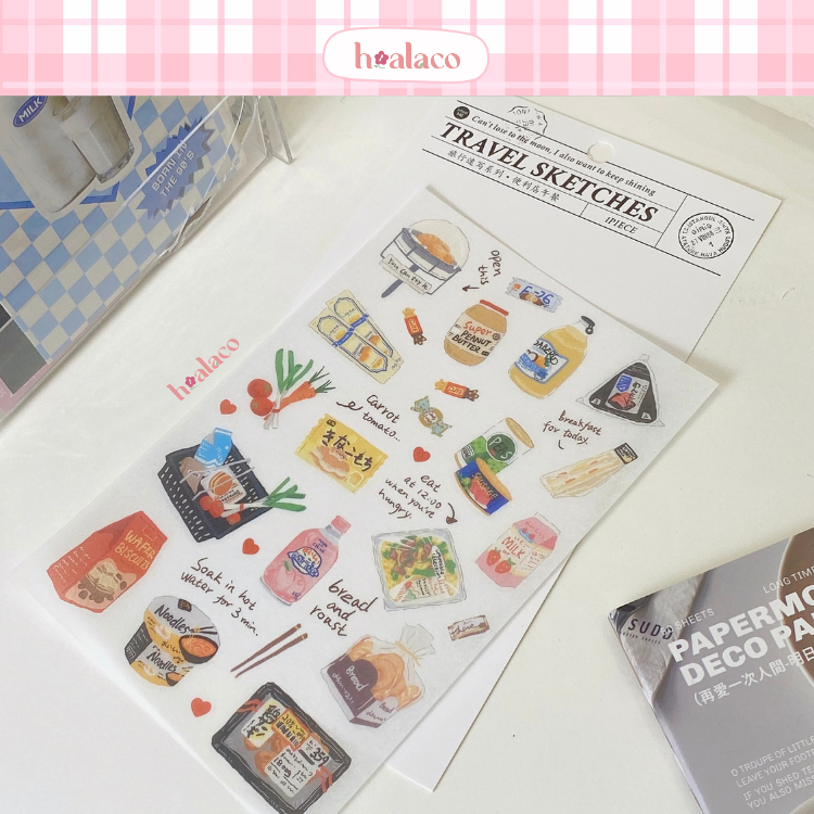[Chính hãng Eslite] Sticker Hàn Quốc Kiểu Vẽ tay Sketcher màu nước Dễ ...