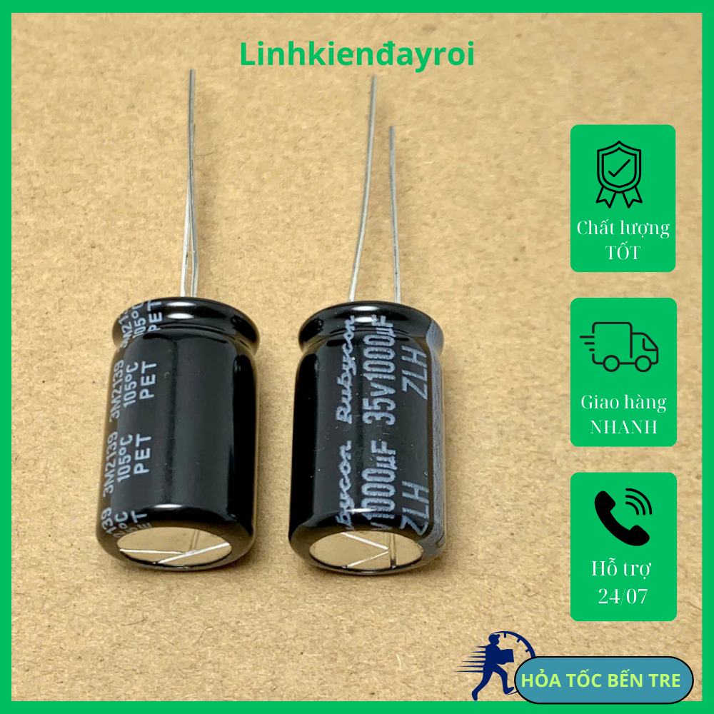 Tụ điện hóa 1000uF 35V 1000uF 35ZLH1000MEFC12.5X20 chính hãng Rubycon | Shopee Việt Nam