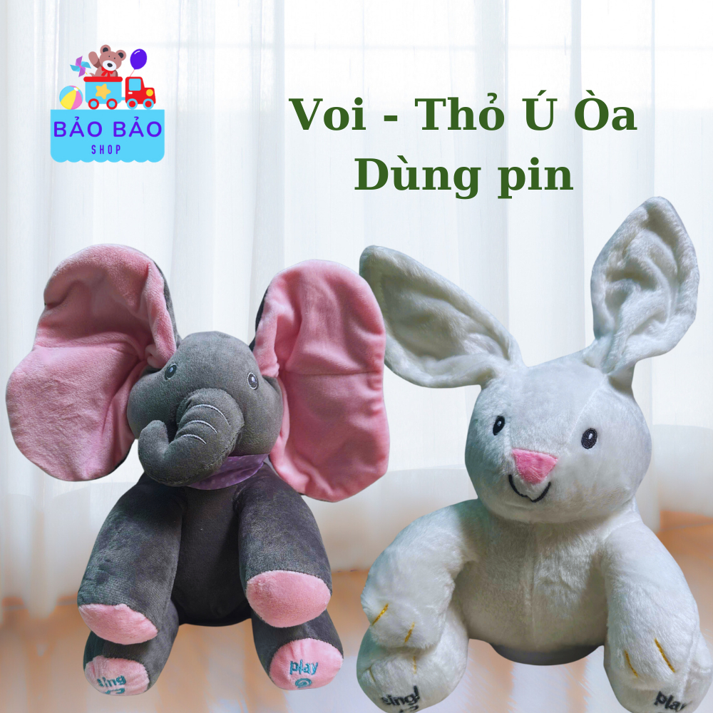 Thú Bông Con Voi Ú Oà dễ thương biết hát biết vẫy tai voi ú òa Thỏ Ú Òa ...