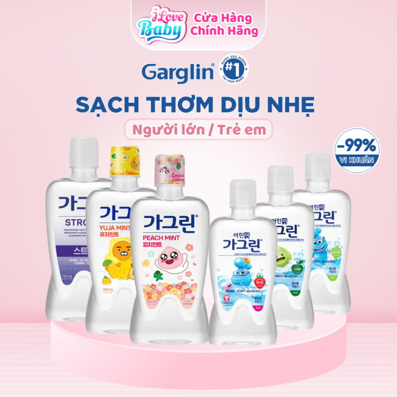 (Date mới) Nước Súc Miệng Hàn Quốc Garglin cho người lớn và nước súc miệng trẻ em | Shopee Việt Nam