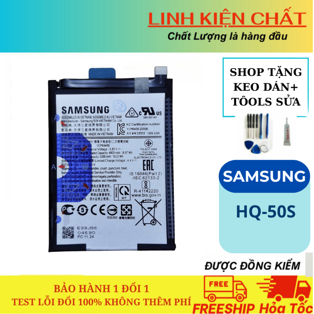 PIN SAMSUNG HQ-50S - A02S/A03S (Tặng keo dán & bộ sửa) | Shopee Việt Nam
