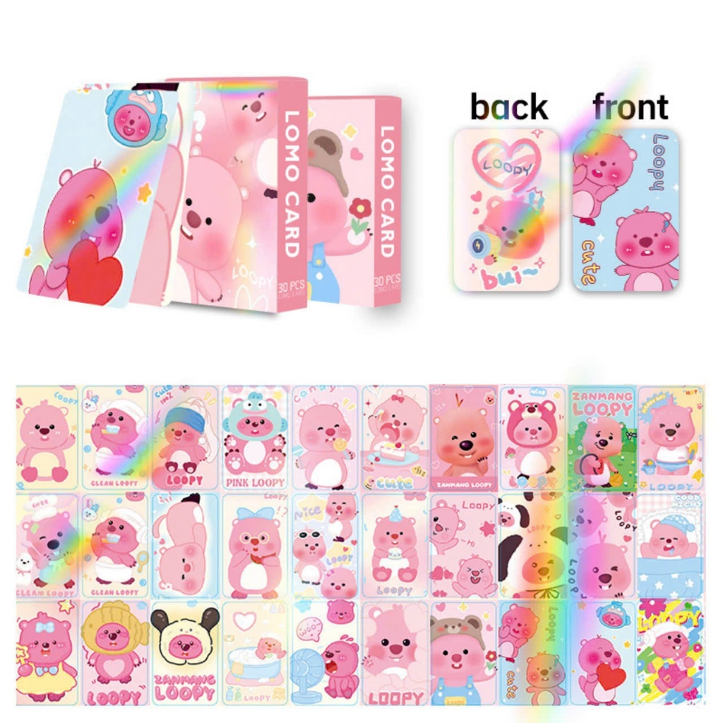 Hộp 30 thẻ lomo card Loopy loại ánh nhũ siêu đẹp | Shopee Việt Nam