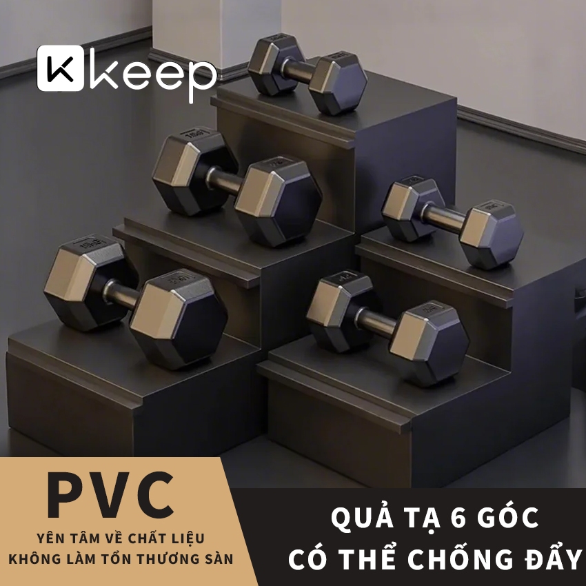 Tạ Tay KEEP Tập Gym Yoga Thể Dục Tại Nhà 2KG 4KG 10KG 15KG 20KG Nhựa PVC Cao Cấp Chống Xước Vỡ ...