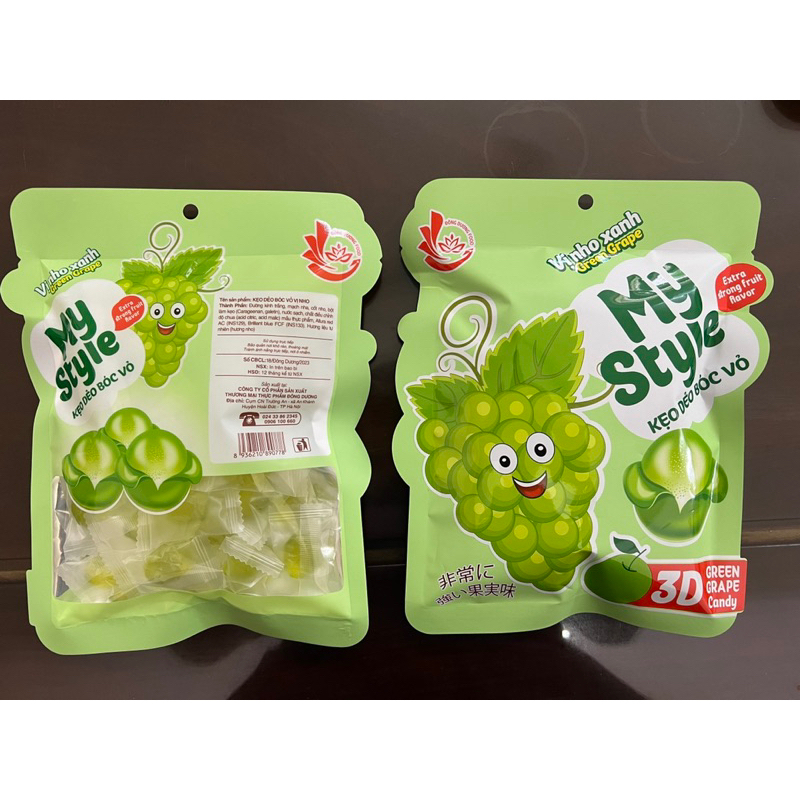 KẸO DẺO BÓC VỎ MIX VỊ My Style (vị XOÀI,NHO XANH, ĐÀO, DÂU,VẢI) 120g ...