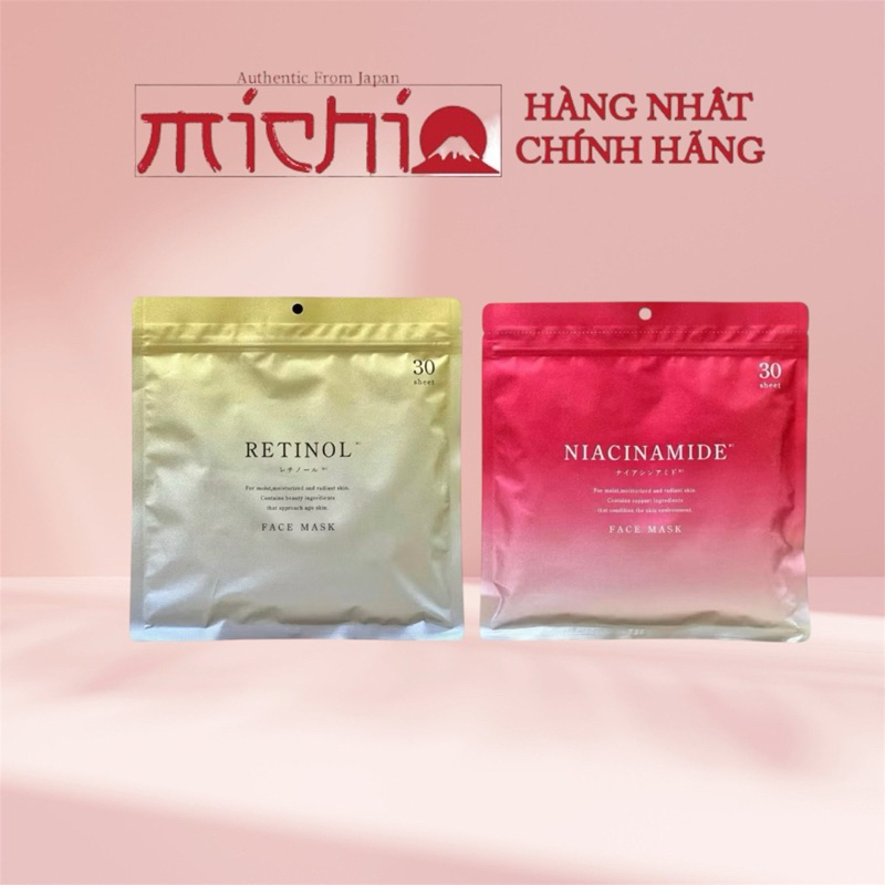 [Chính hãng] Mặt nạ Retinol và Niacinamide Face Mask nội địa Nhật (túi ...