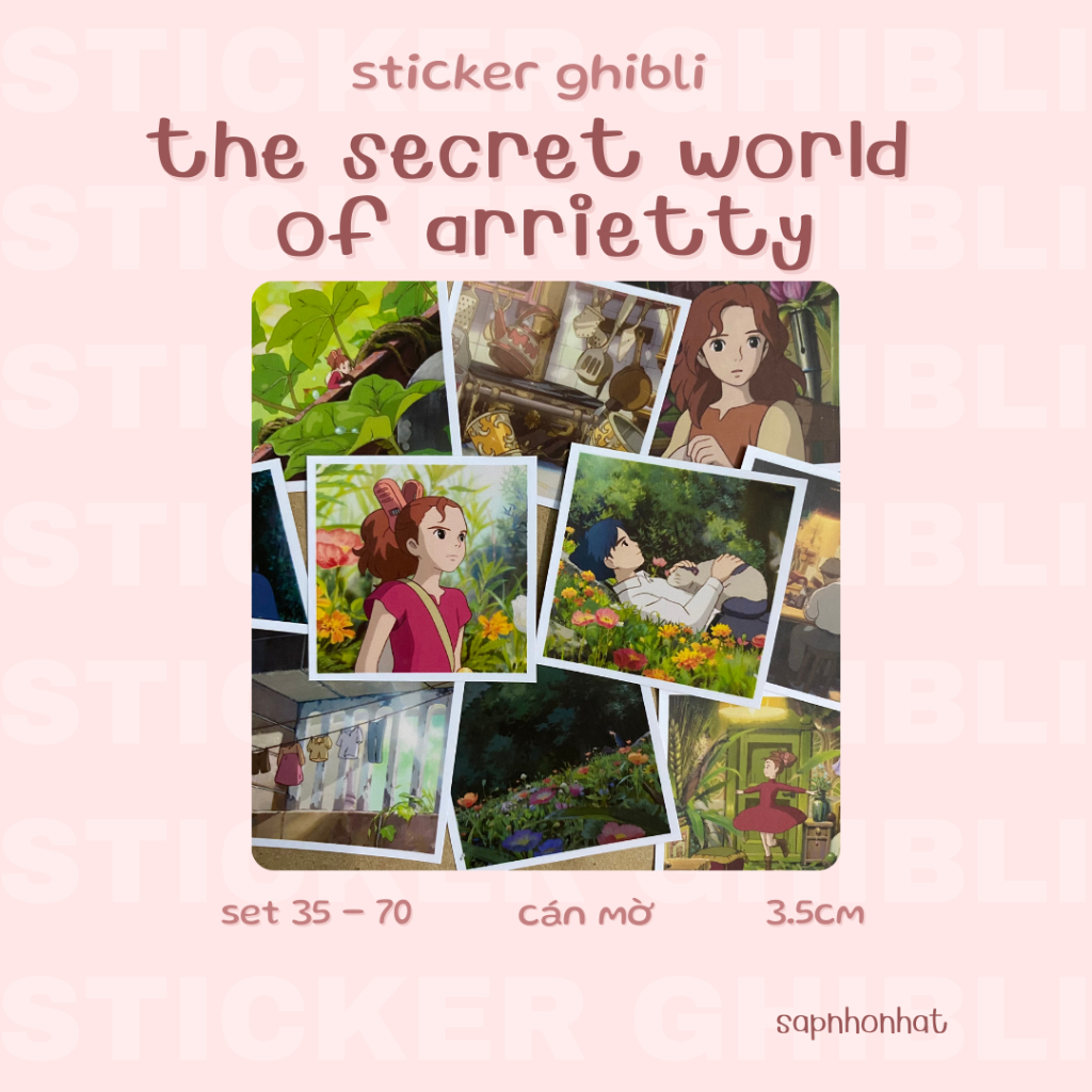 Sạp Nhỏ Nhạt | Set 35 - 70 Sticker Niêm Phong Anime Ghibli The Secret ...