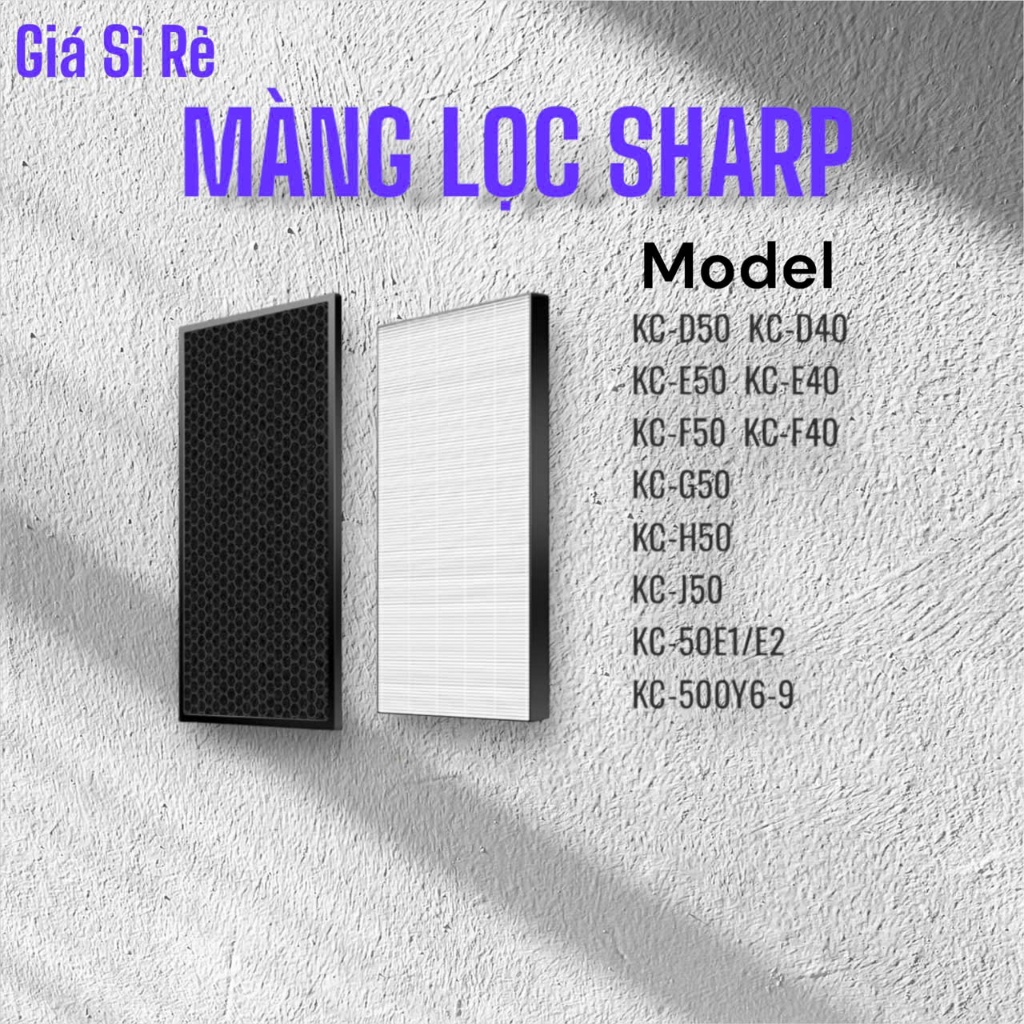 Màng lọc không khí cho máy Sharp KC-J50, P50, KC-D40, D50, E50, E40, F50, F40, H40, H50, G50 ...