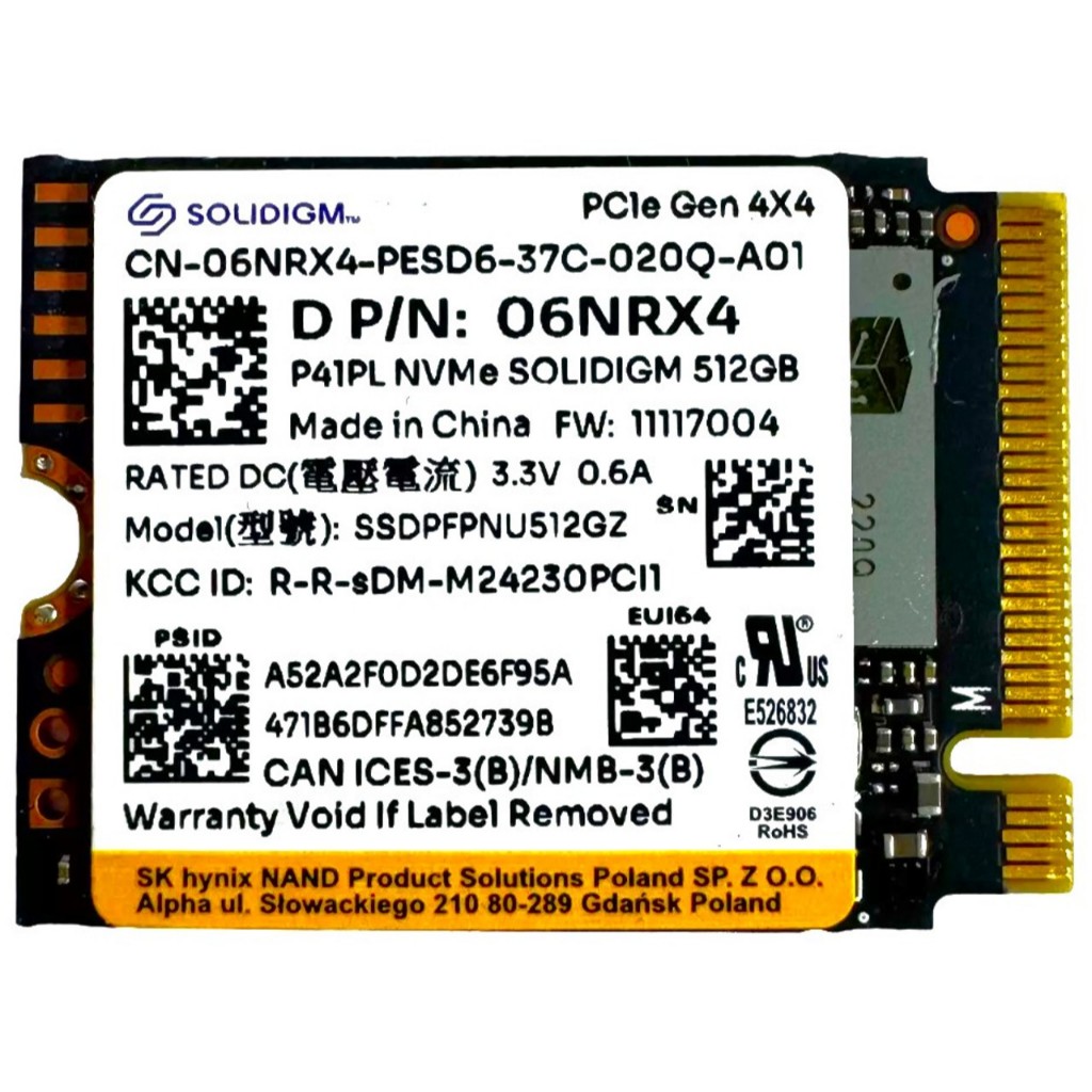 Ổ Cứng SSD Skhynix-Solidigm 1TB/512GB M2 NVMe Kích Thước 2230 Gen4 x4 ...