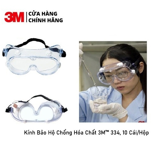 ( XẢ KHO) Kính bảo hộ chống hóa chất 3M 1621 Kính chống bụi, dùng cho phun xịt, sản xuất, y tế ...