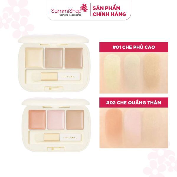 Judydoll Bảng che khuyết điểm Three-Color Concealer Palette | Shopee ...