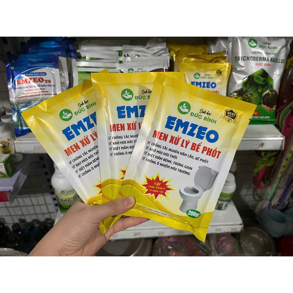 Combo 3 gói CHẾ PHẨM EMZEO bể phốt, men vi sinh xử lý mùi hôi, chống ...