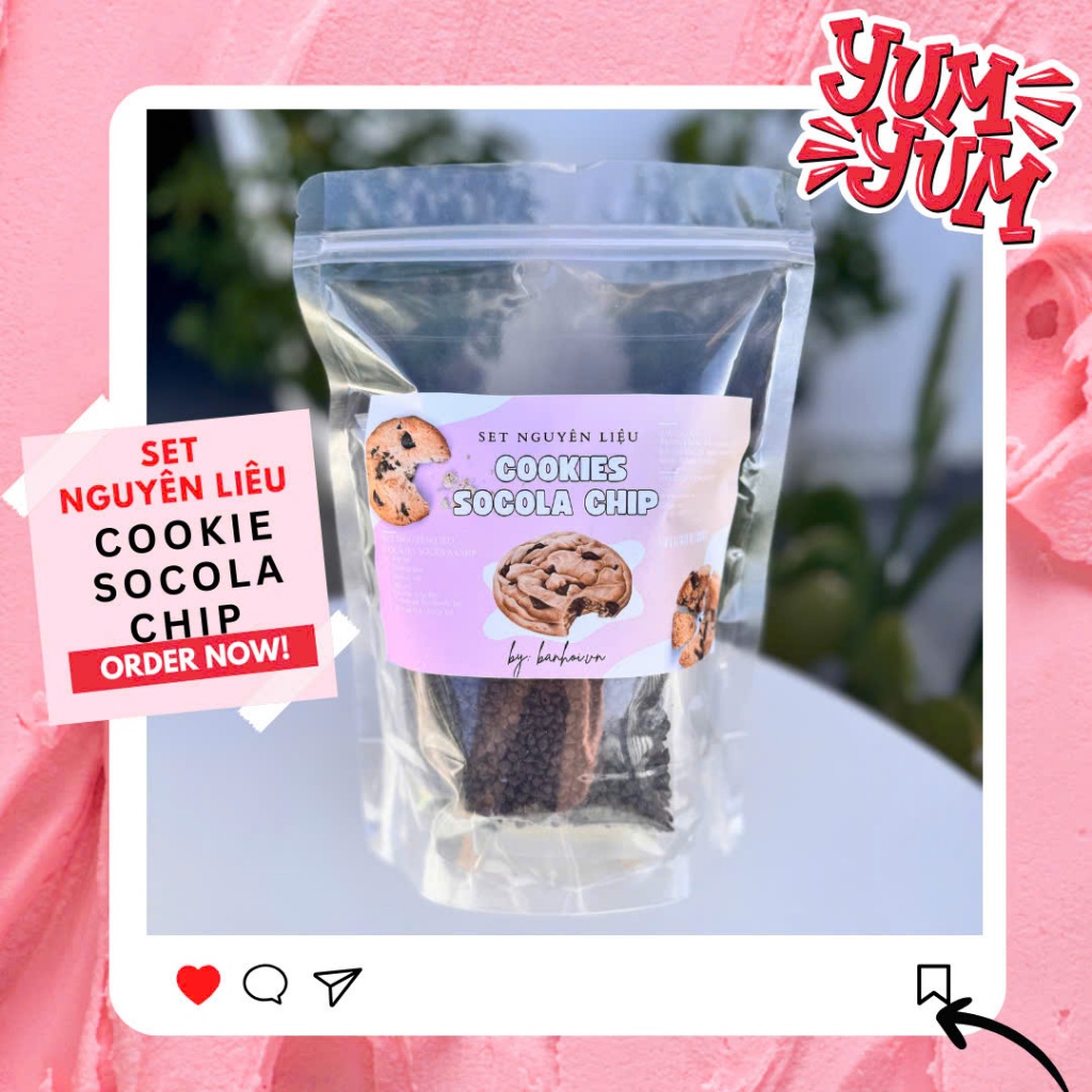 set nguyên liệu làm Cookies Socola Chip, Combo làm bánh quy Socola Chip ...