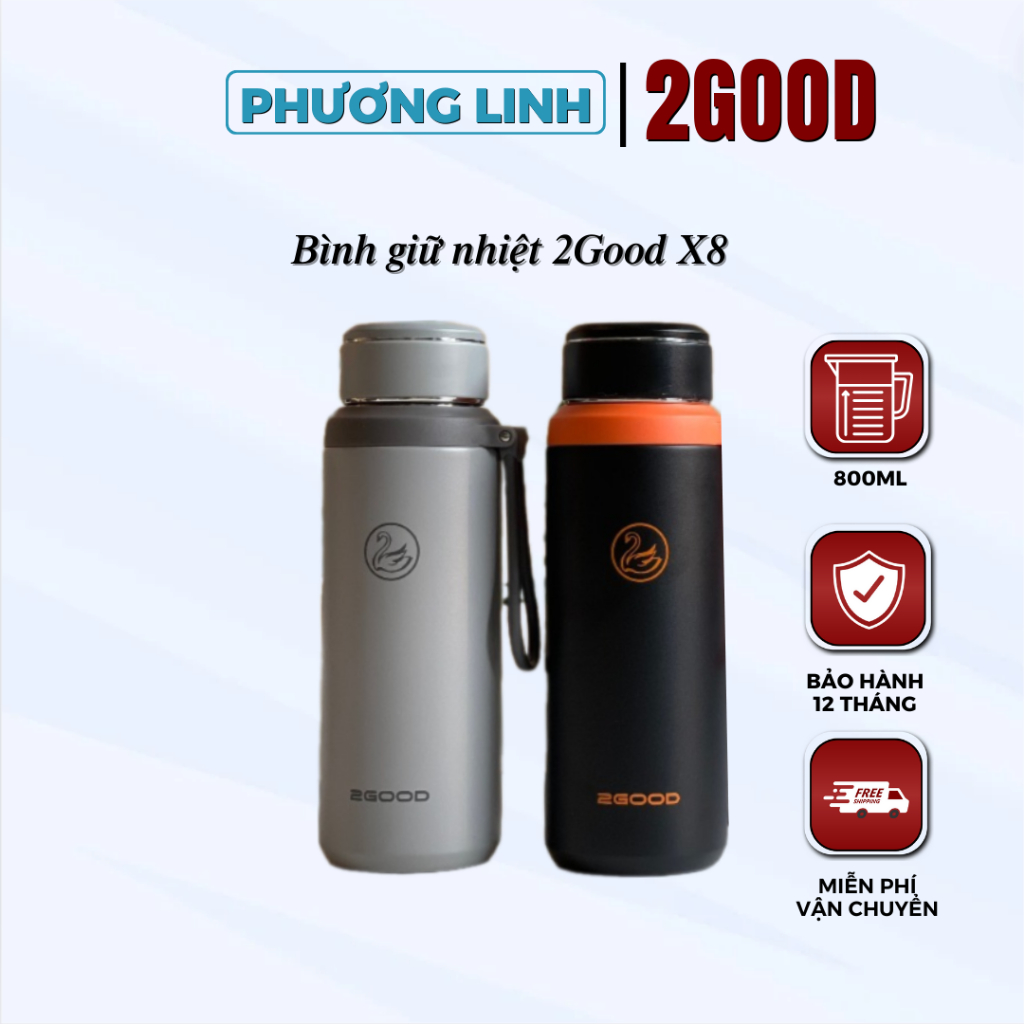 Bình giữ nhiệt 2Good X8 inox 304 800ml - Hàng chính hãng bảo hành 12 tháng. | Shopee Việt Nam