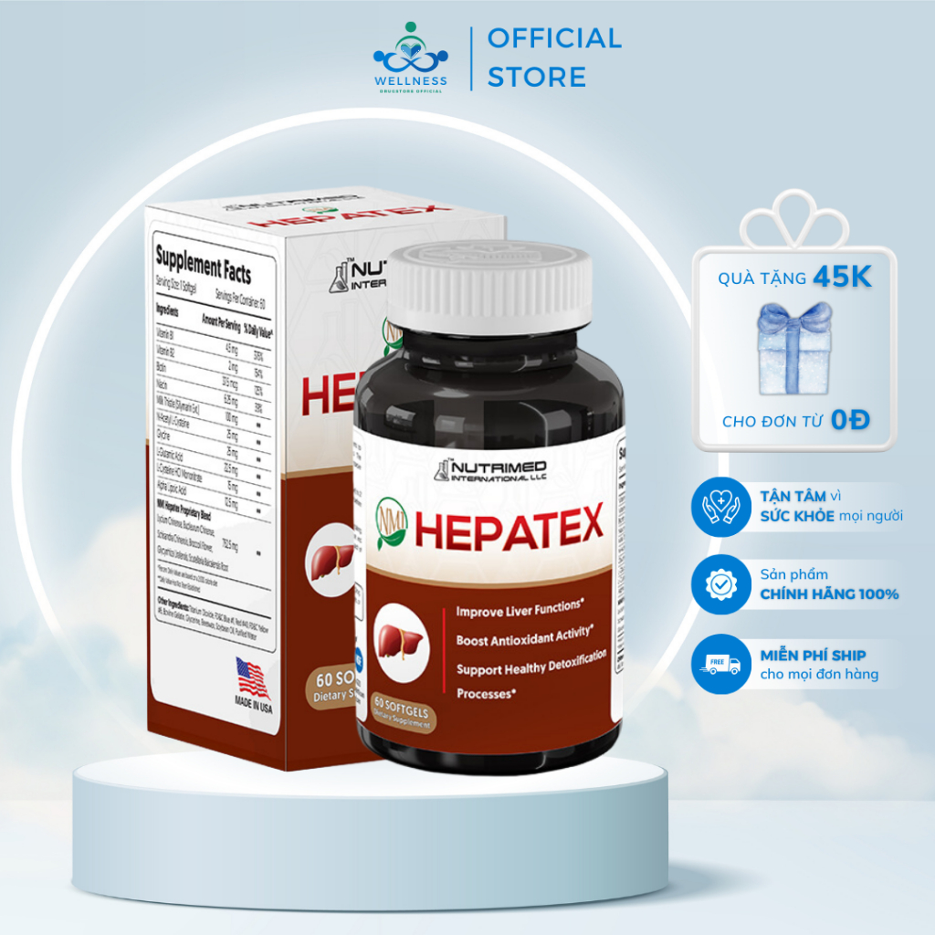Viên uống tăng cường chức năng gan NMI HEPATEX hiệu quả thải độc gan ...