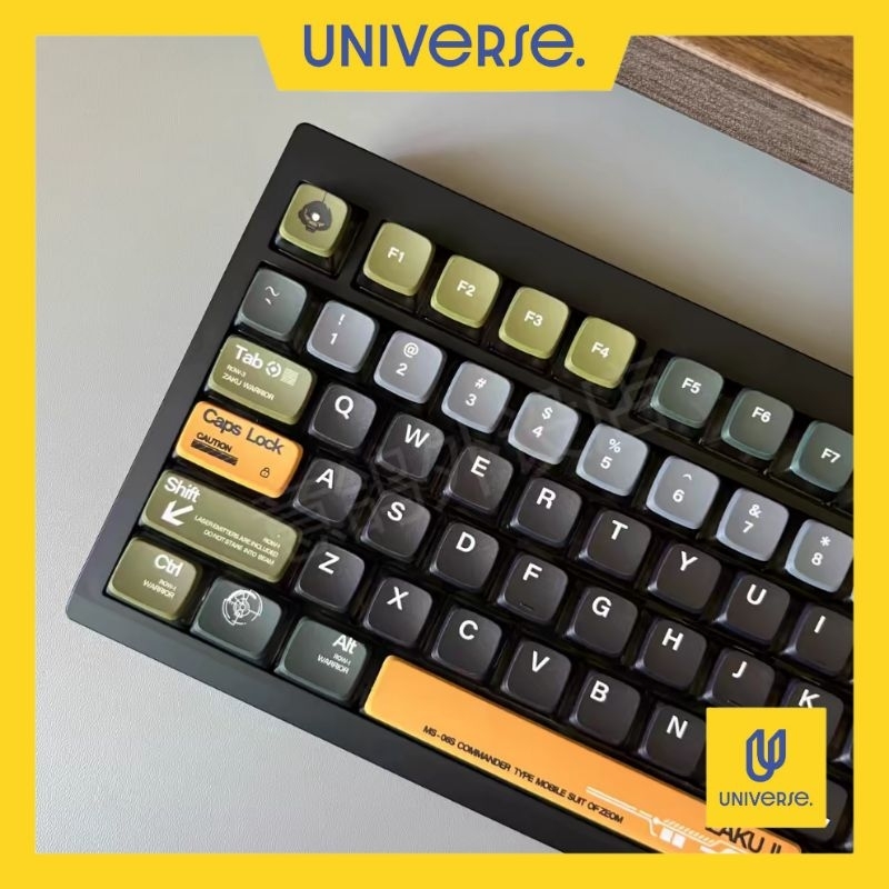 Keycap Zaku Gundam xuyên led PBT dyesub keycap pudding MDA profile 122 ...