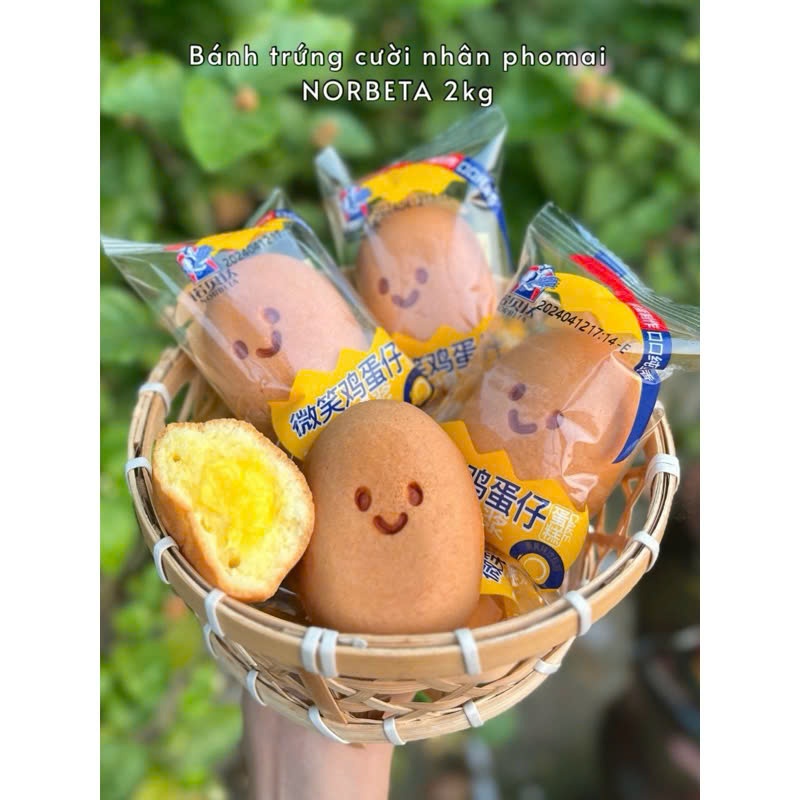 Bánh bông lan trứng cười NORBETA 1KG 31-34 cái [GIÁ SỈ] nhân phô mai ...