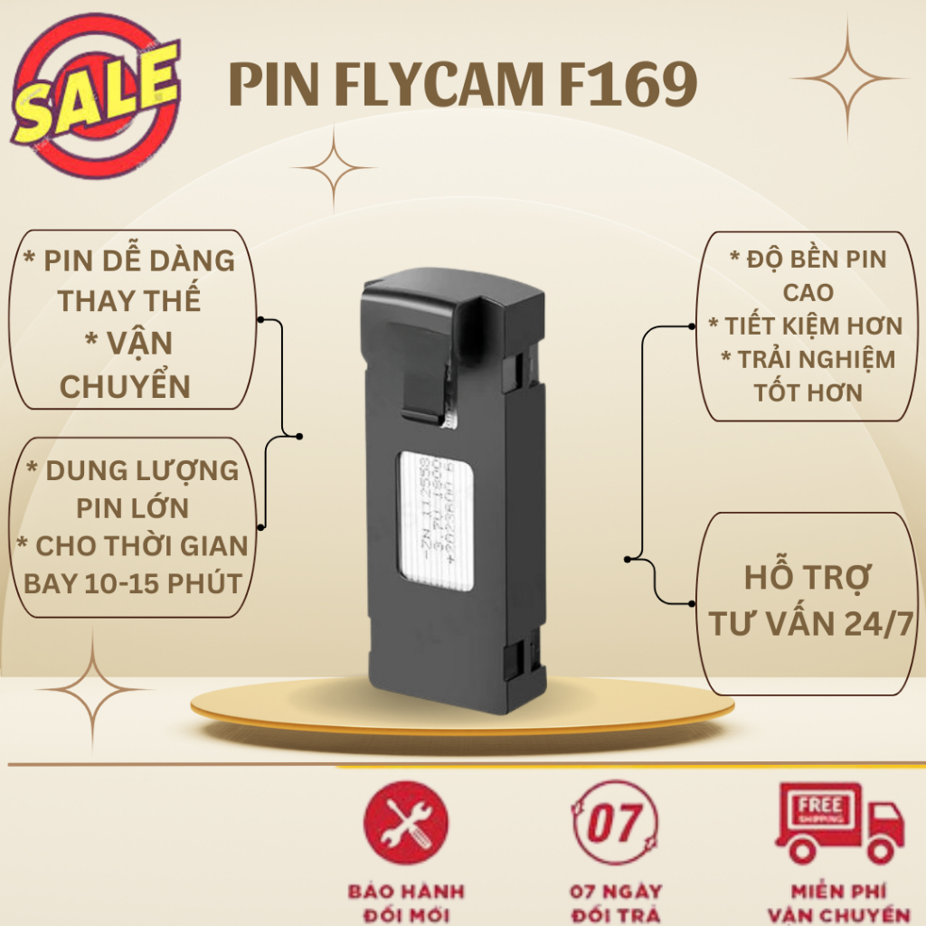 Pin Flycam F169, Pin Drone V166 Dung Lượng Cao 3.7V | Shopee Việt Nam