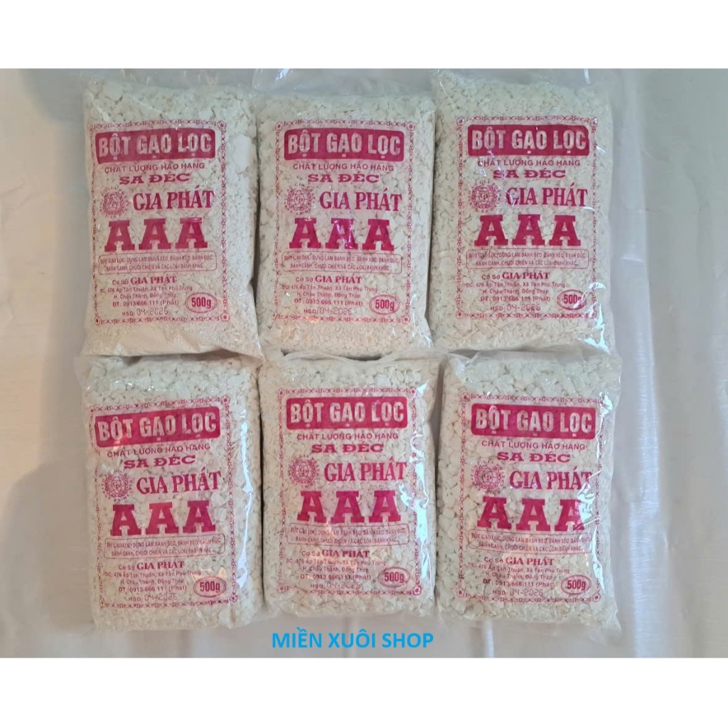 03 kg (500g x 6 gói) bột gạo lọc AAA Sa Đéc hảo hạng gia phát | Shopee ...