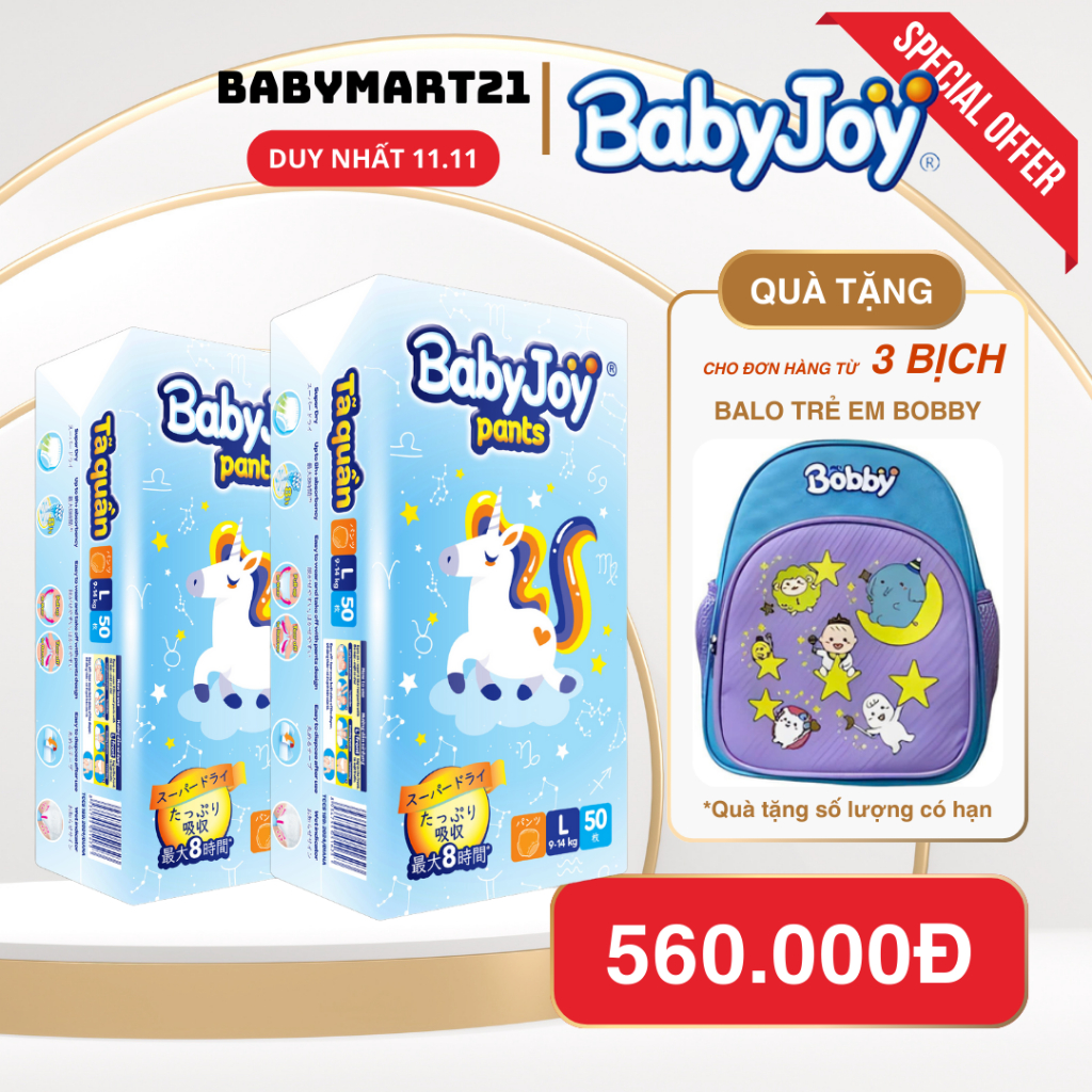Tã Quần Bobby Baby Joy Siêu Thấm Chính Hãng Size M/L/XL/XXL 50 Miếng ...
