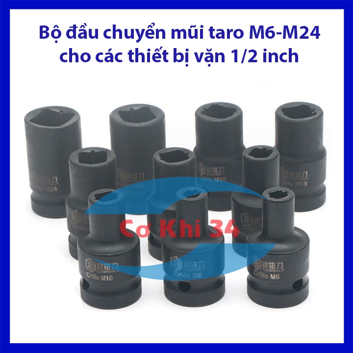 Bán lẻ - Đầu chuyển mũi taro M6-M24 cho các thiết bị vặn bulong 1/2 ...