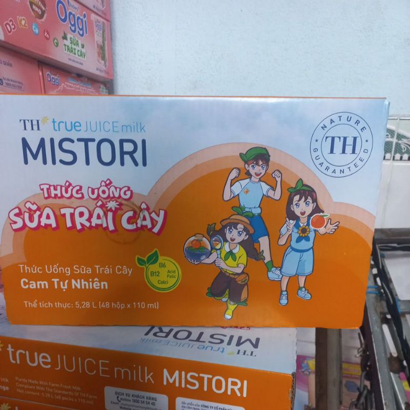 TH TRUE JUICE MILK MISTORI sữa trái cây cam-dâu-nho(DATE T5/2025 ...