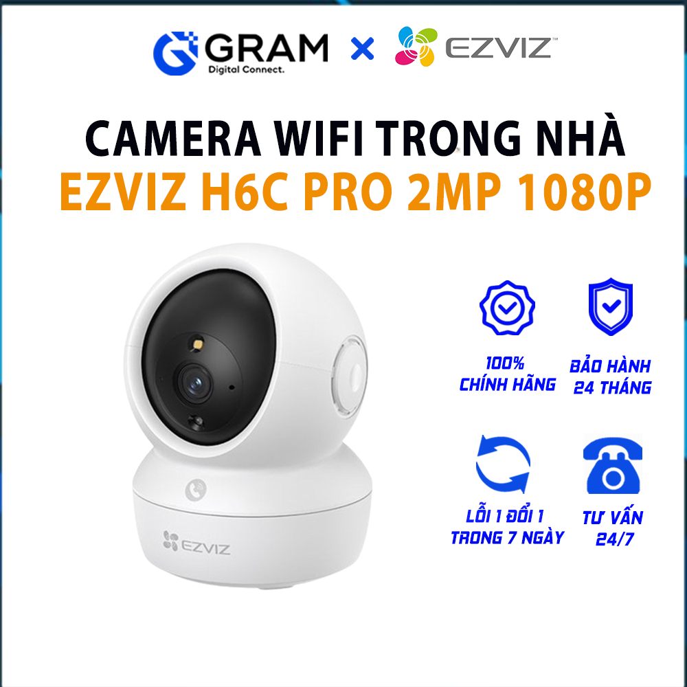 Camera WIFI trong nhà Ezviz H6C Pro 2MP/3MP Cao cấp, Xoay 360, Đàm Thoại 2 chiều, Bảo hành 2 Năm ...