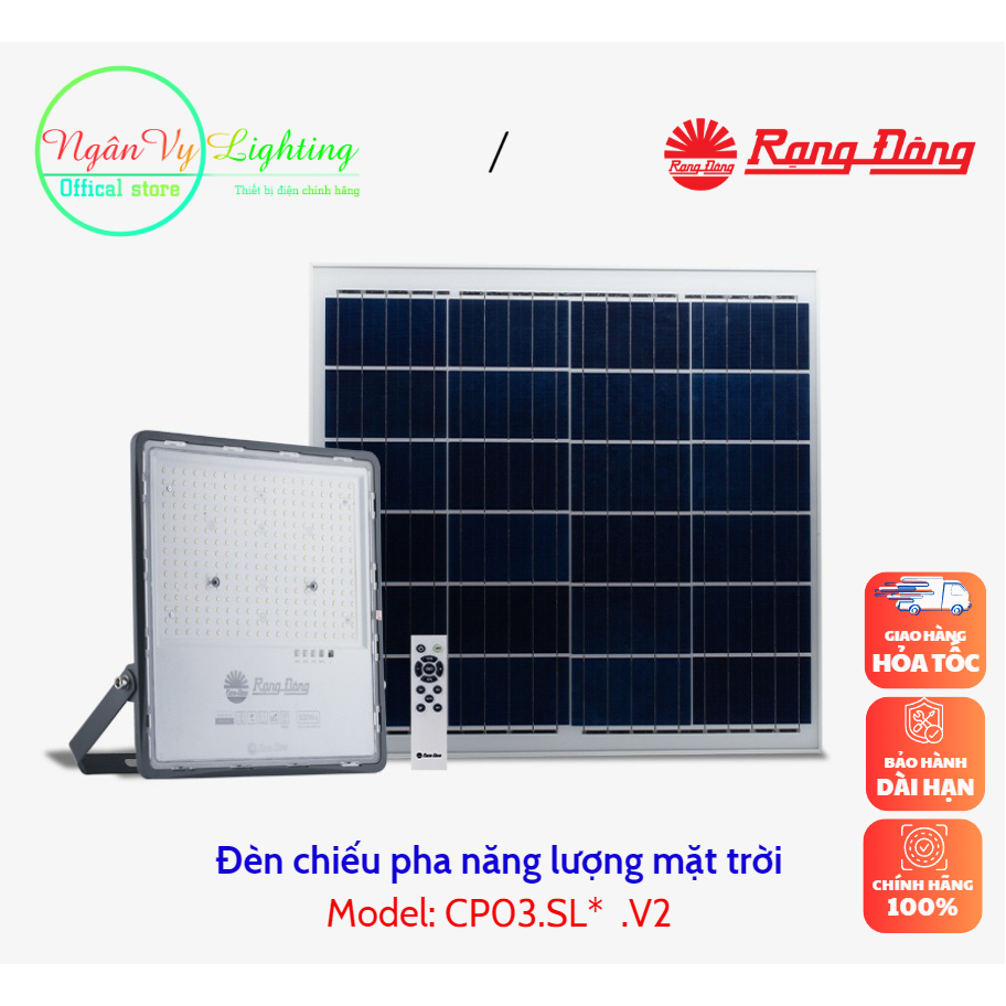 Đèn LED chiếu pha năng lượng mặt trời - Rạng Đông - Model: CP03.SL 200W 300W 400W 500W | Shopee ...