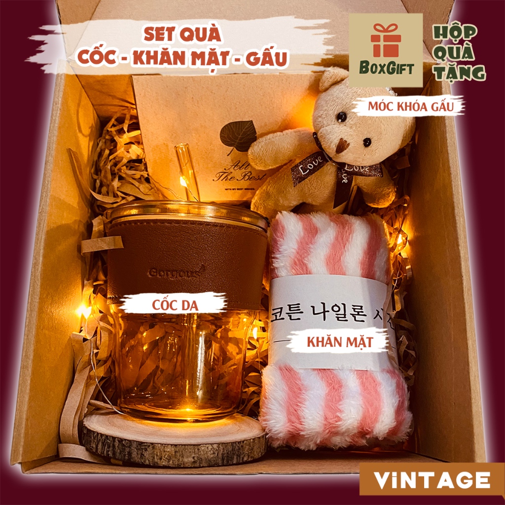 Set quà tết CỐC-KHĂN MẶT-GẤU người yêu, bạn gái, bạn trai, sinh nhật - BoxGift | Shopee Việt Nam