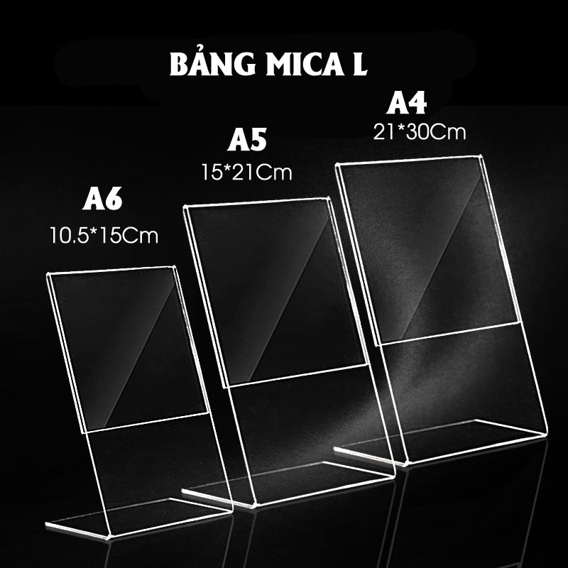 Menu Mica Chữ L A4, A5, A6, Bảng Mica Để Bàn - Mica dầy - chất lượng tốt | Shopee Việt Nam