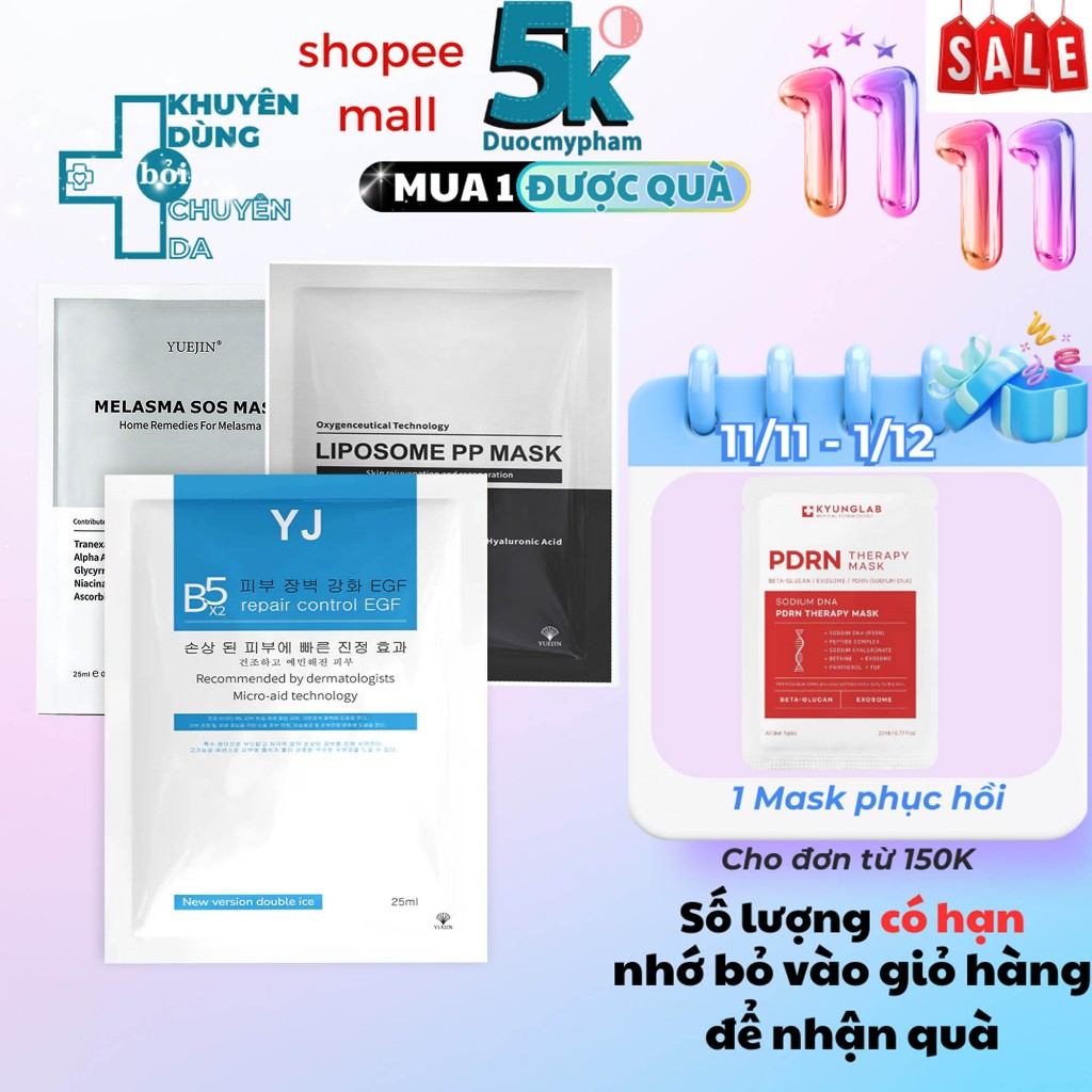 [COMBO 10 MASK] Mặt nạ B5 Yuejin, Melasma SOS & Liposome PP Mask - Cấp ...