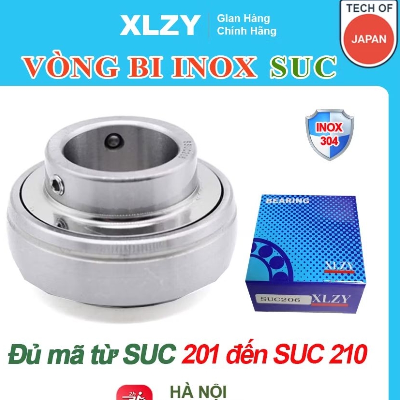 Vòng Bi Inox SUC201 SUC202 SUC203 SUC204 SUC205 SUC206 Chất liệu inox ...