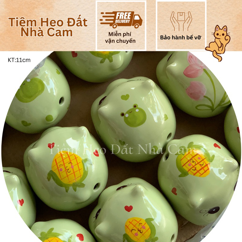 [ Lỗ Tròn] Heo Sứ Mini 11cm heo đất tiết kiệm, gốm sứ bát tràng, Đựng ...