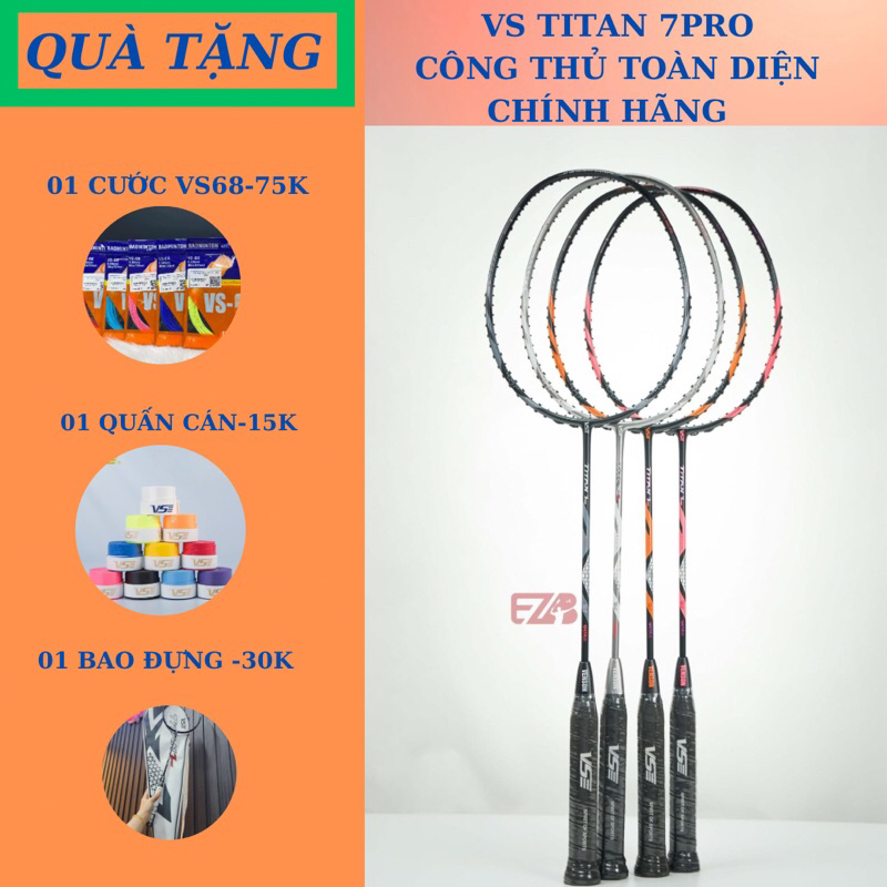 [ Chính hãng ] Vợt cầu lông VS Titan 7 Pro (tặng cước căng sẵn , kèm ...