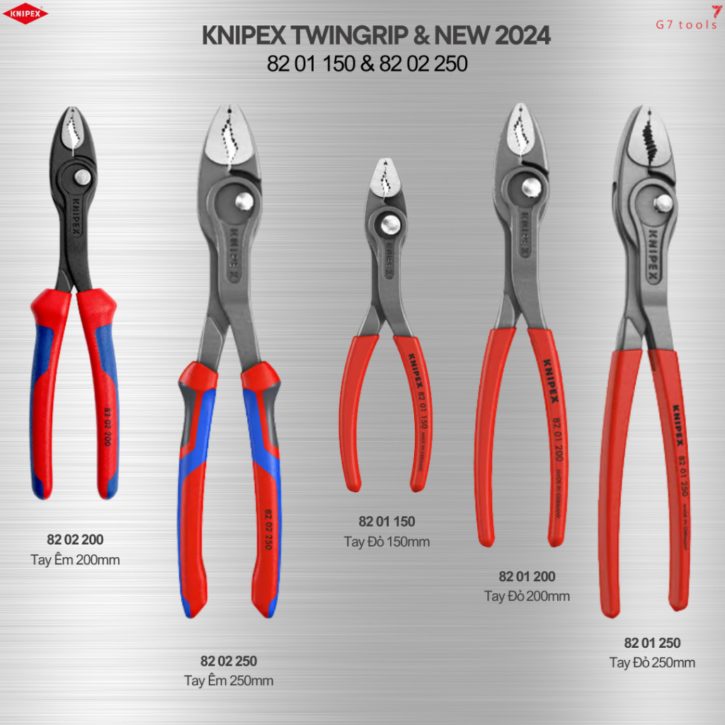 Kìm KNIPEX TwinGrip 82 01 150/ 82 01 200 / 82 02 200/ 82 02 250 Mở Ốc Gỉ Sét & Mòn Cạnh | Shopee ...