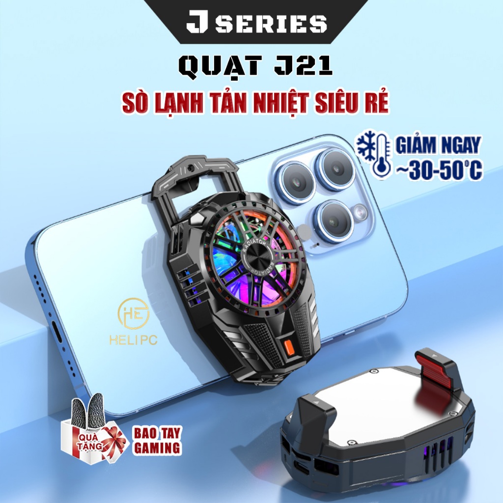 Tản nhiệt điện thoại sò lạnh J21 bản nâng cấp của sò lạnh J20 với 3 chế độ làm lạnh Led Gaming ...