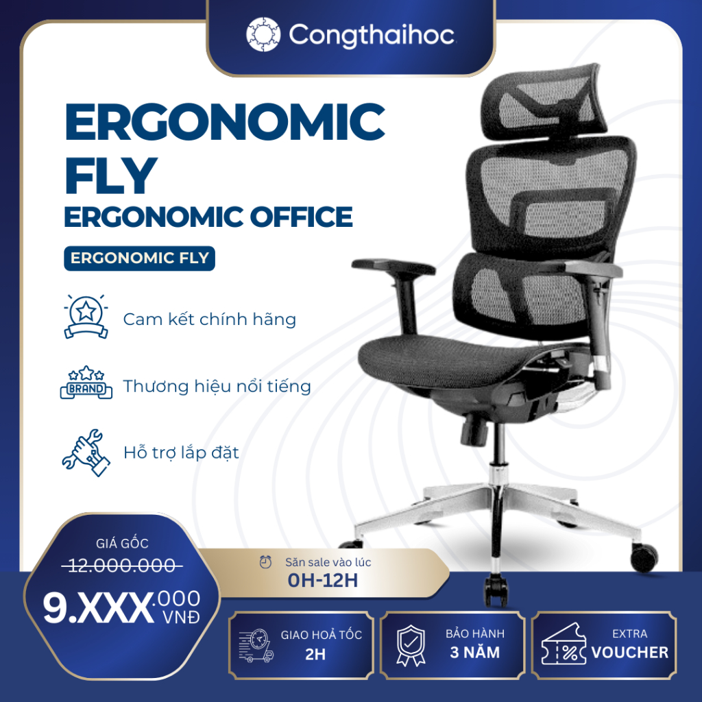 [NHẮN SHOP ĐỂ ĐƯỢC FREESHIP] Ghế ergonomic Fly Chính hãng | Shopee Việt Nam