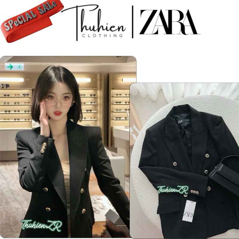 (AUTH S) Áo vest ZARA 2108/535/800 cúc hoạ tiết dáng ôm vừa vặn màu đen(kèm ảnh thật) | Shopee ...