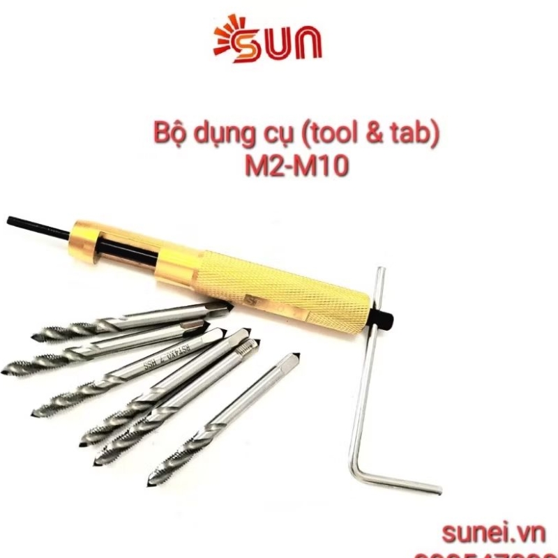 Bộ dụng cụ cấy ren helicoil M2, M2.5, M3, M4, M5, M6, M8, M10 (Bộ gồm ...