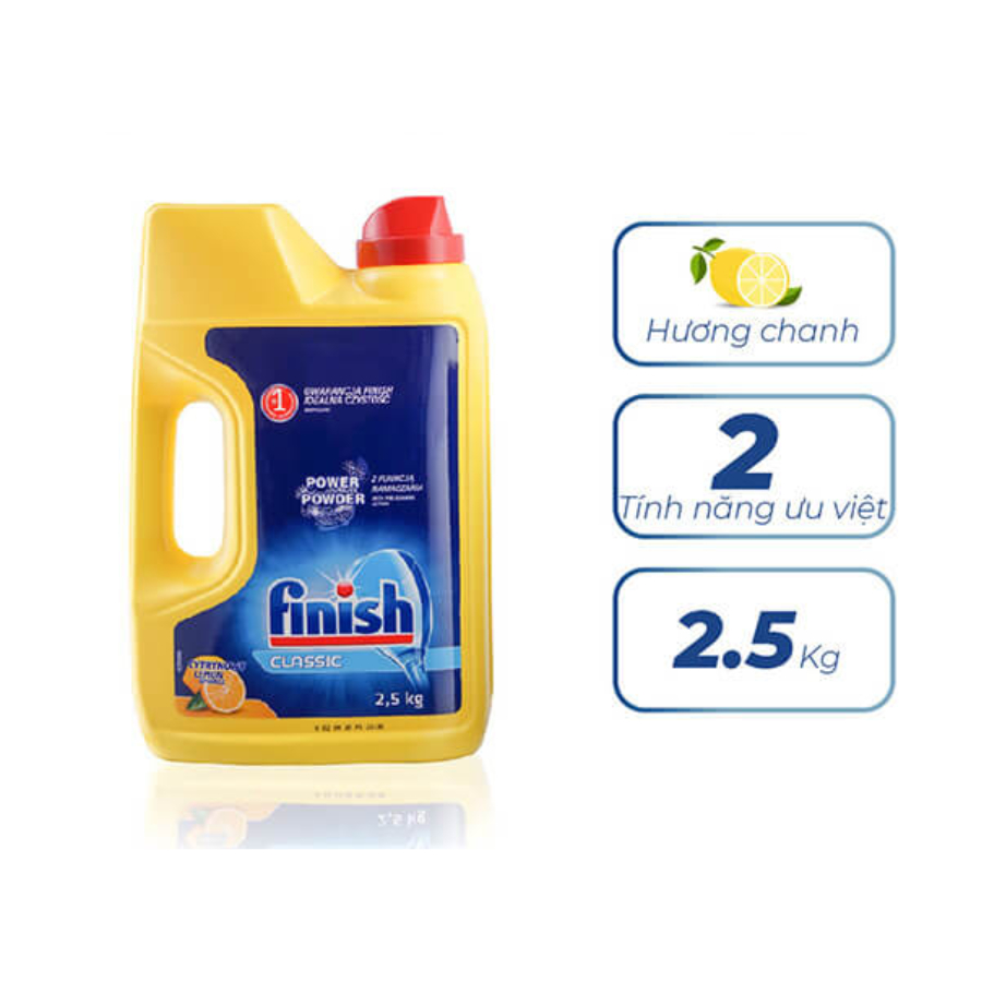 Bột rửa chén bát hương Chanh Finish Classic rửa chén bát sạch, tiết ...
