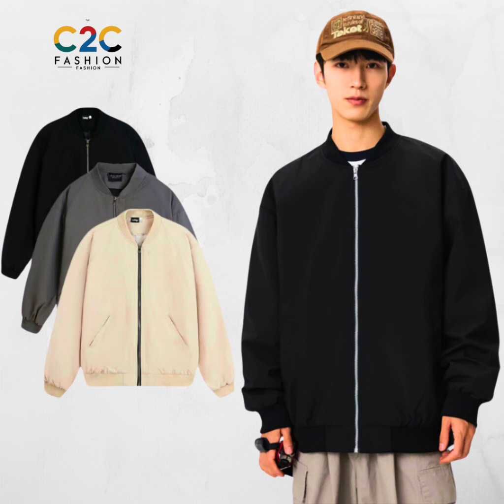 Áo Khoác Gió Bomber C2C FASHION Dù Hai Lớp Chống Nước Cản Gió Chống Tia ...
