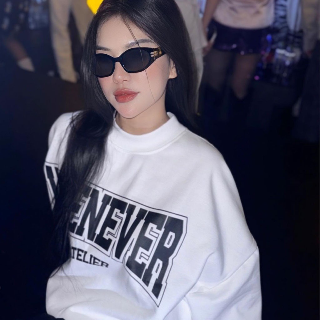 Whenever - Áo Sweater Whenever Atelier Logo Boxy Vải Nỉ 100% Cotton ...