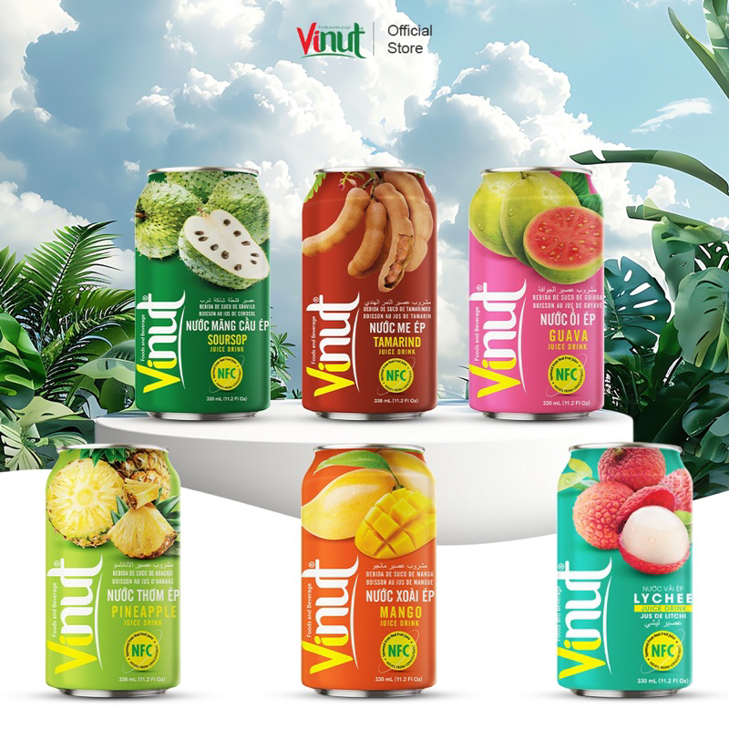 Nước Ép Trái Cây đóng lon VINUT 330ml | Shopee Việt Nam